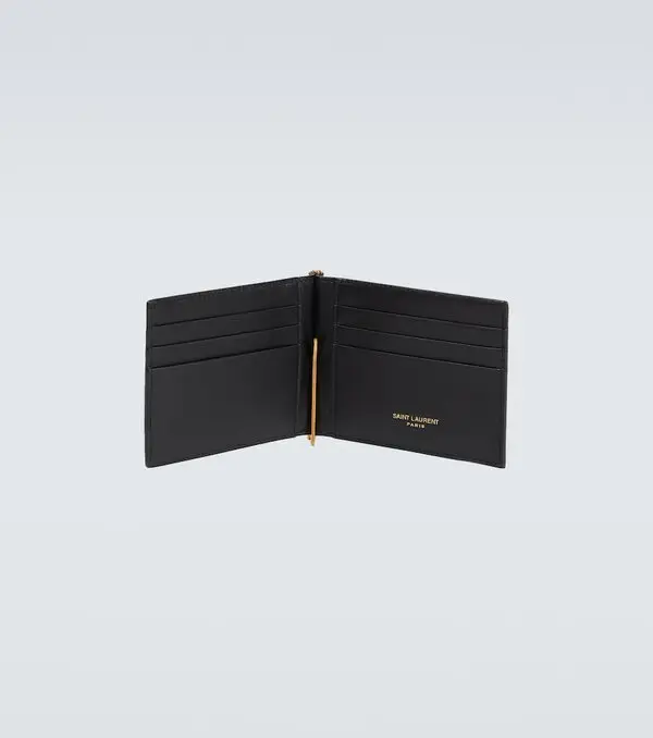 Saint Laurent Cassandre Croc-effect Leather Wallet
