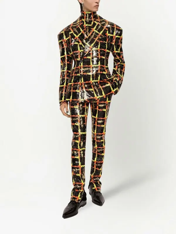 Dolce & Gabbana Sequin-embellished Checked Trousers