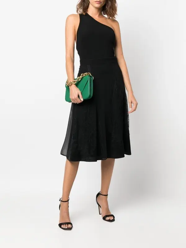 Alberta Ferretti Midi Skirt With Lace Inserts