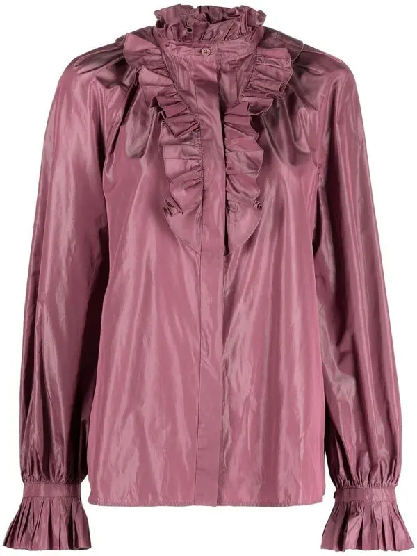 Alberta Ferretti Ruffled Long-sleeve Shirt