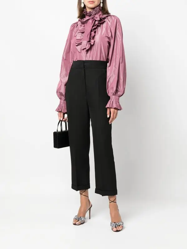 Alberta Ferretti Ruffled Long-sleeve Shirt