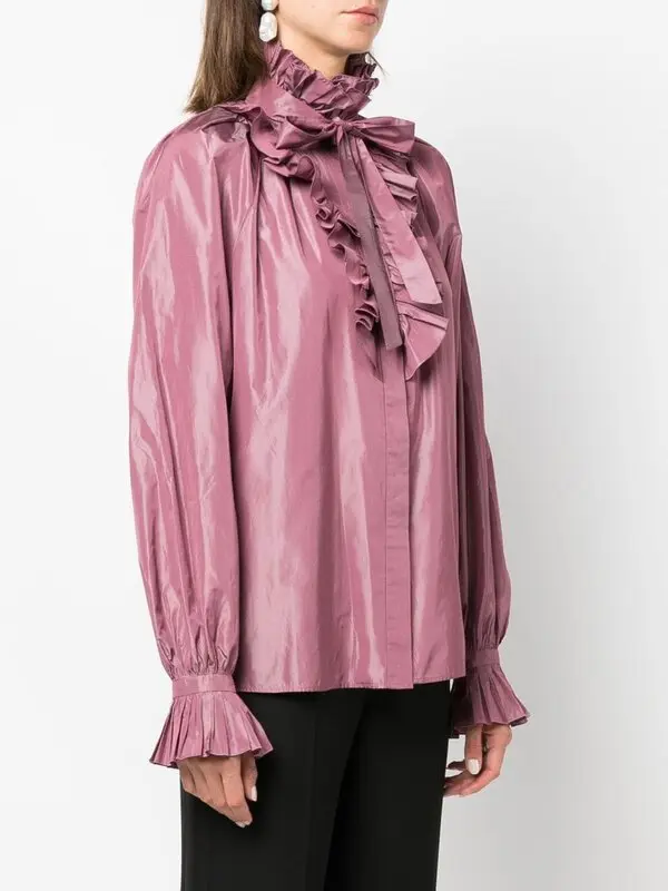 Alberta Ferretti Ruffled Long-sleeve Shirt