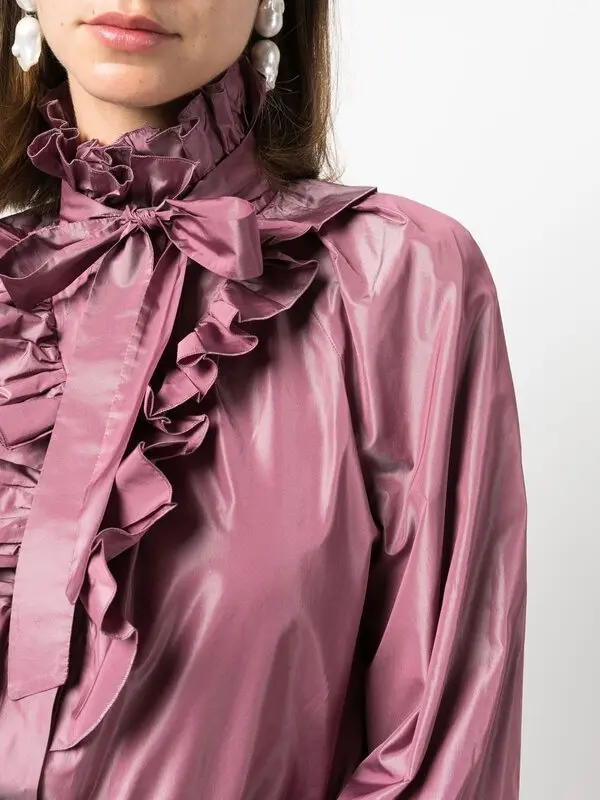 Alberta Ferretti Ruffled Long-sleeve Shirt
