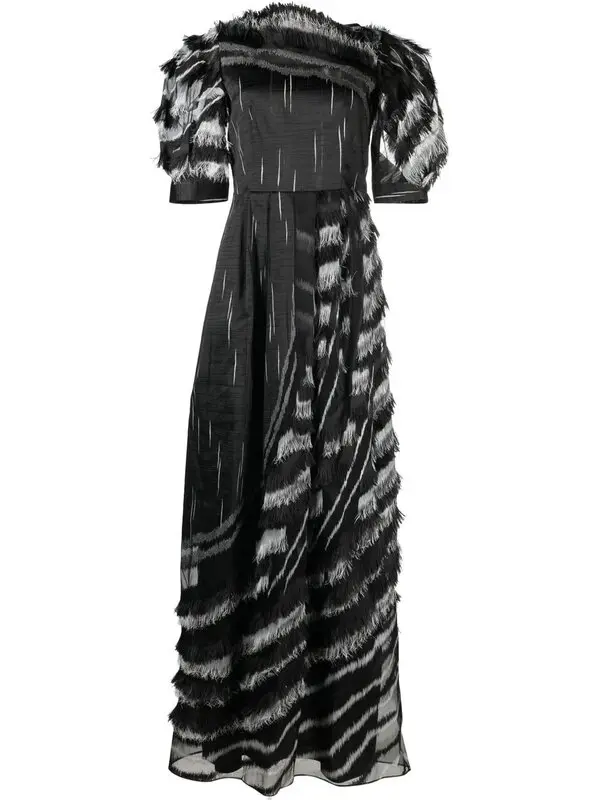Alberta Ferretti Multi-stripe Evening Gown