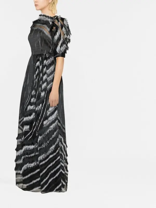 Alberta Ferretti Multi-stripe Evening Gown