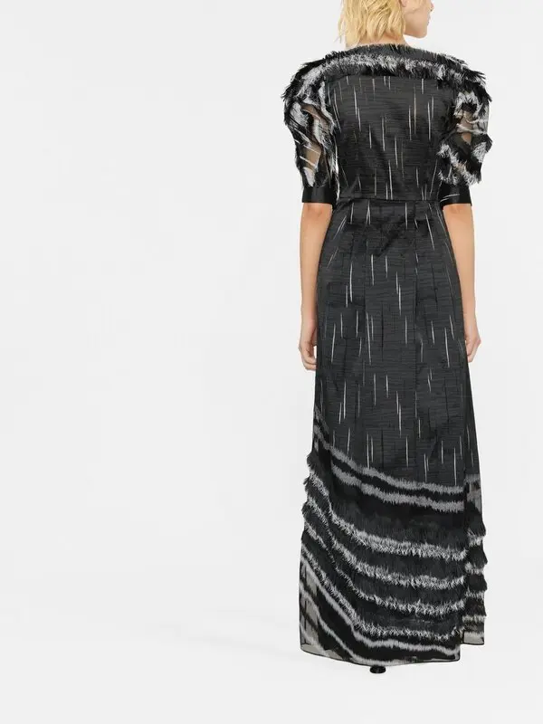 Alberta Ferretti Multi-stripe Evening Gown