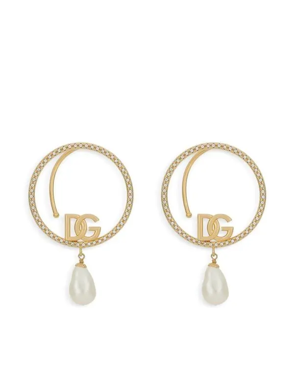 Dolce & Gabbana Dg Logo Hoop Earrings - Gold