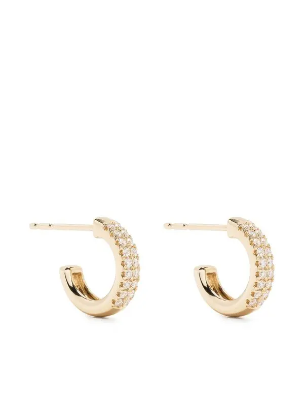 Mizuki 14kt Yellow Diamond Hoop Earrings - Gold