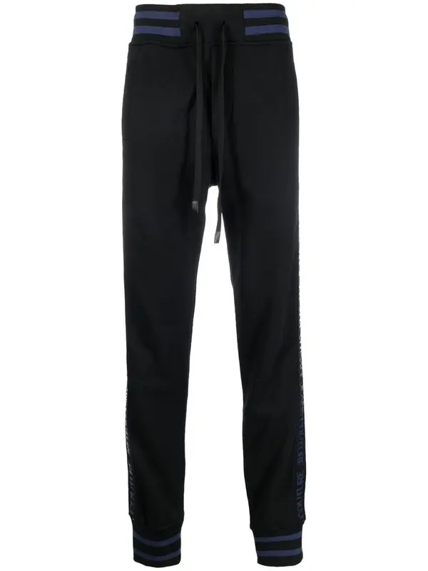 Versace Logo-stripe Track Pants - Black
