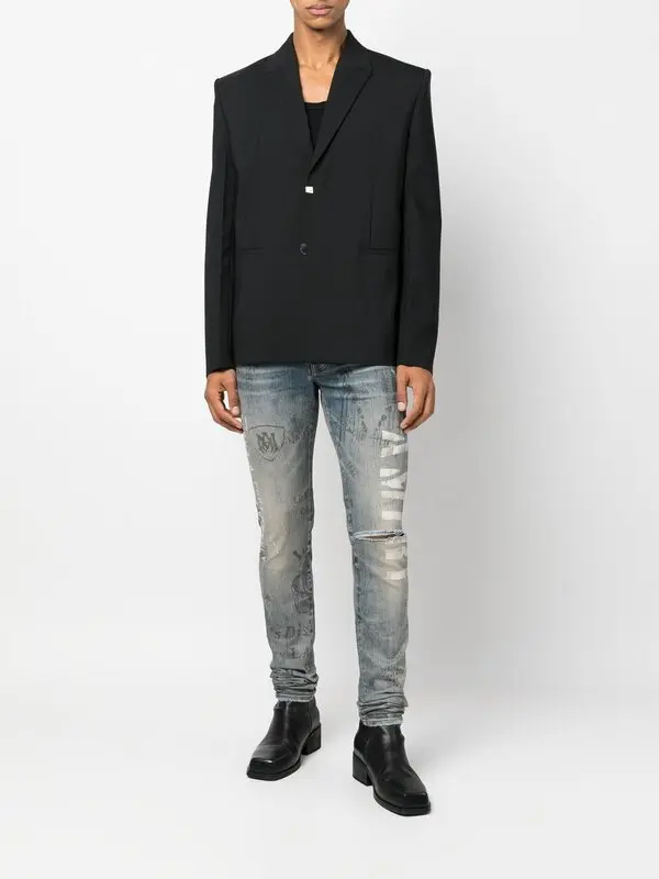 Amiri Slim-fit Illustration Print Jeans