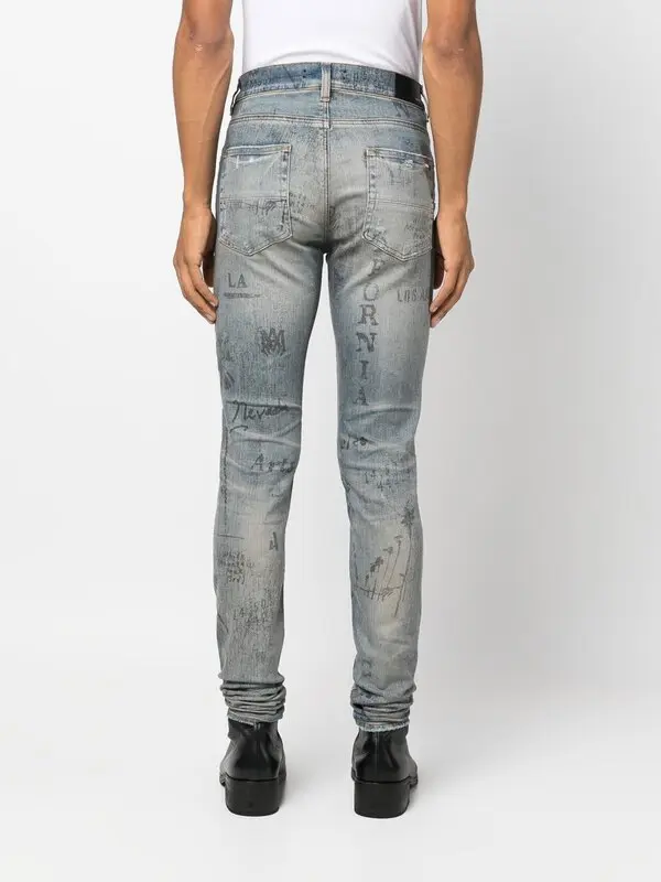 Amiri Slim-fit Illustration Print Jeans