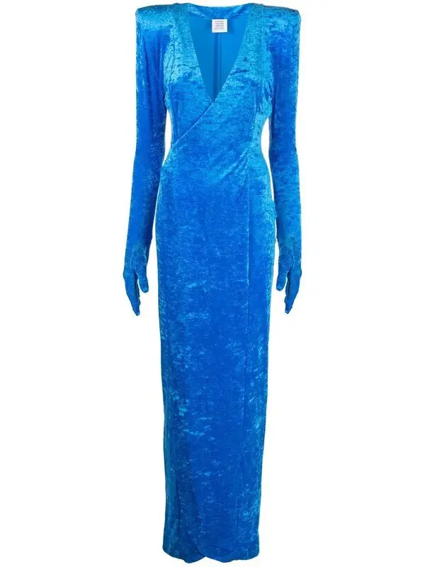 Vetements Padded-shoulder Gown - Blue