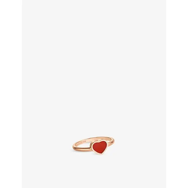 Chopard My Happy Hearts 18ct And Carnelian Ring - Rose Gold