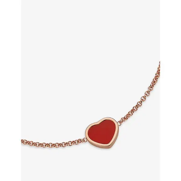 Chopard My Happy Hearts 18ct And Carnelian Bracelet - Rose Gold