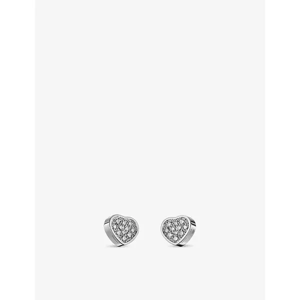 Chopard 18ct And Diamond Heart Stud Earrings - White Gold