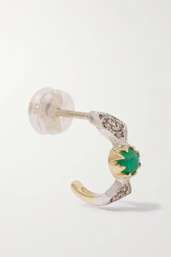 Pascale Monvoisin Adele N°1 Emerald And Diamond Earring - Gold