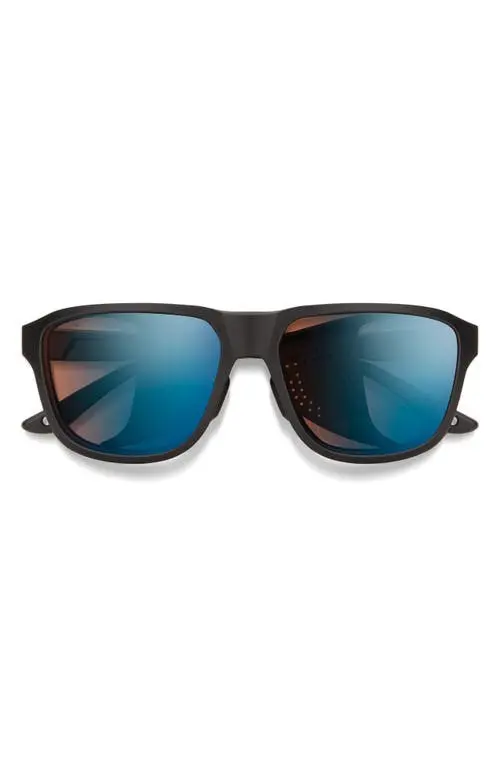 SMITH Embark 58mm Chromapop™ Polarized Square Sunglasses - Matte Black / Glacier Copper