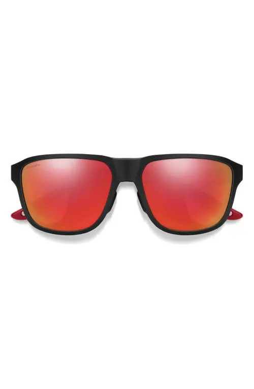 SMITH Embark 58mm Chromapop™ Polarized Square Sunglasses - Tnf Black / Horizon Red / Red