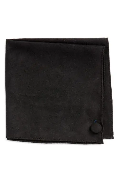 CLIFTON WILSON Sueded Cotton Pocket Square - Black