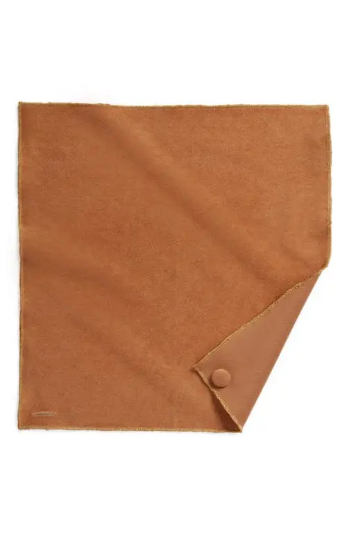 CLIFTON WILSON Solid Sueded Cotton Pocket Square - Tan