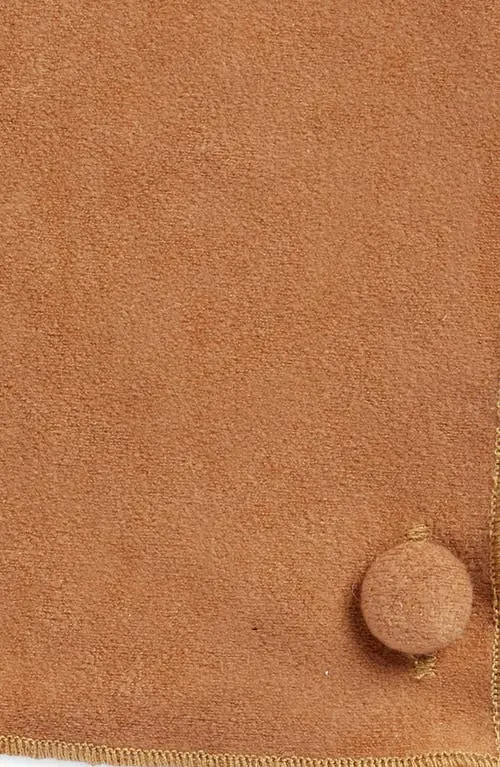 CLIFTON WILSON Solid Sueded Cotton Pocket Square - Tan