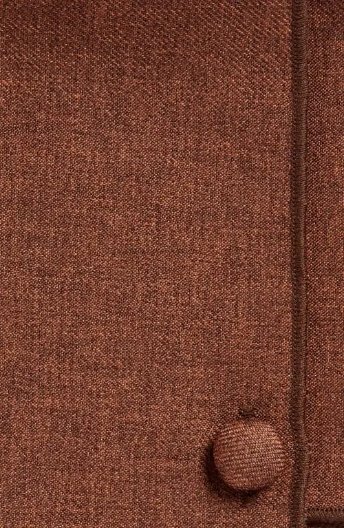 CLIFTON WILSON Solid Wool Pocket Square - Brown