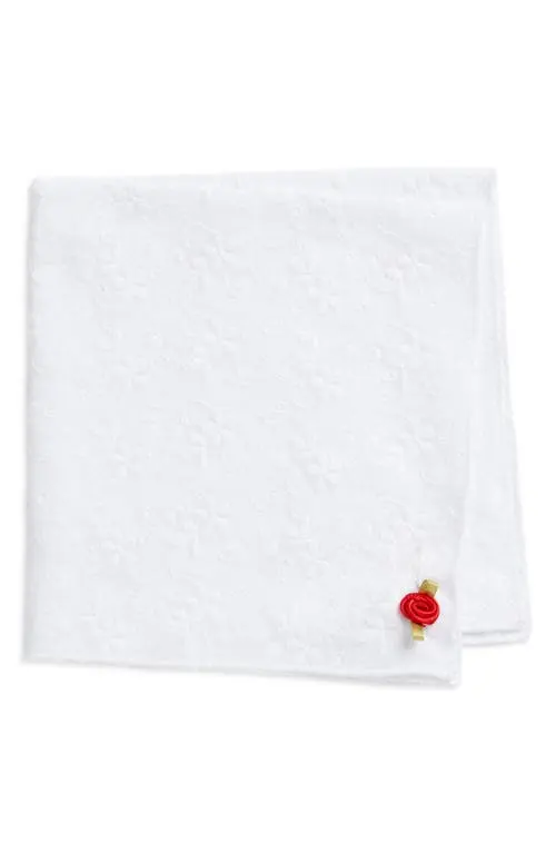 CLIFTON WILSON Lace Cotton Pocket Square - White