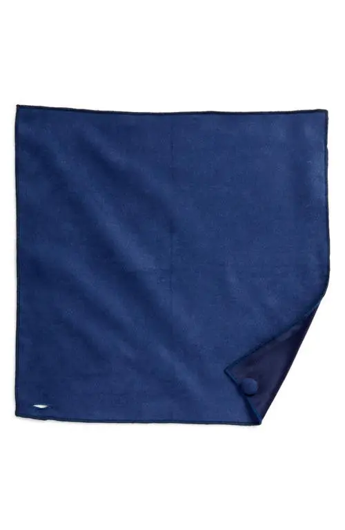 CLIFTON WILSON Solid Sueded Cotton Pocket Square - Navy