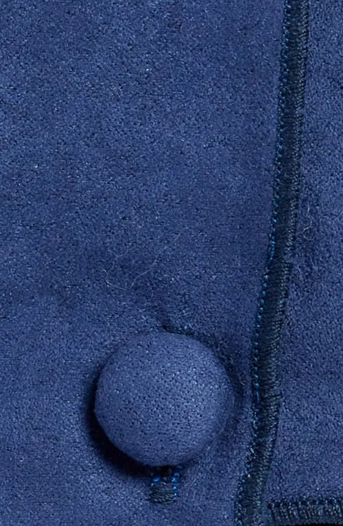 CLIFTON WILSON Solid Sueded Cotton Pocket Square - Navy