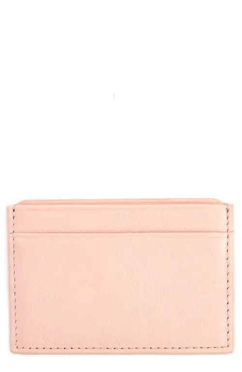 ROYCE NEW YORK Personalized Rfid Leather Card Case - Light Pink- Gold Foil