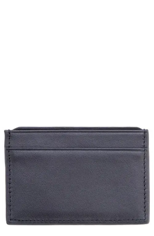 ROYCE NEW YORK Personalized Rfid Leather Card Case - Navy Blue- Deboss