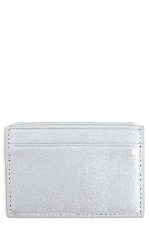 ROYCE NEW YORK Personalized Rfid Leather Card Case - Silver- Deboss