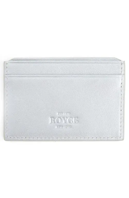 ROYCE NEW YORK Personalized Rfid Leather Card Case - Silverold Foil