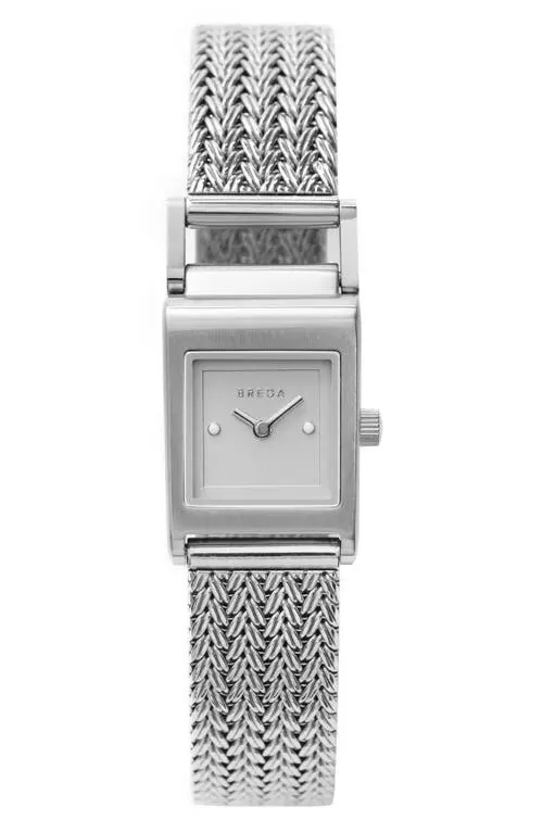 BREDA Revel Mesh Strap Watch - Silver