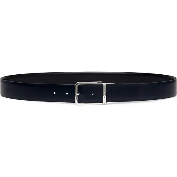 Santoni Reversible Leather Belt - Blue