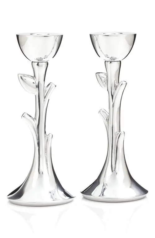 NAMBE Tree Of Life' Sabbath Candlesticks - Silver