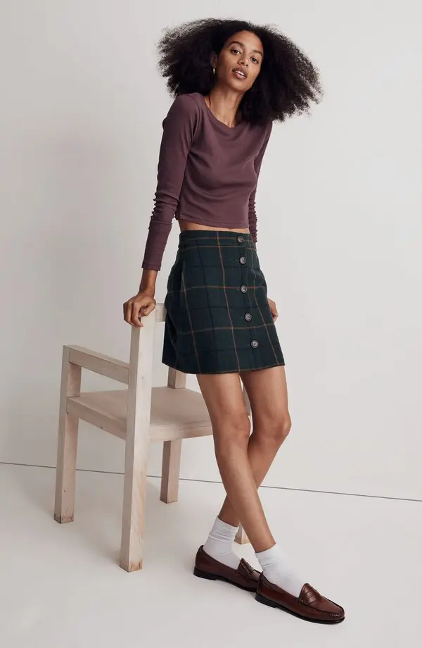 Madewell Fine Ribbed Supercrop Long Sleeve Crewneck T-shirt