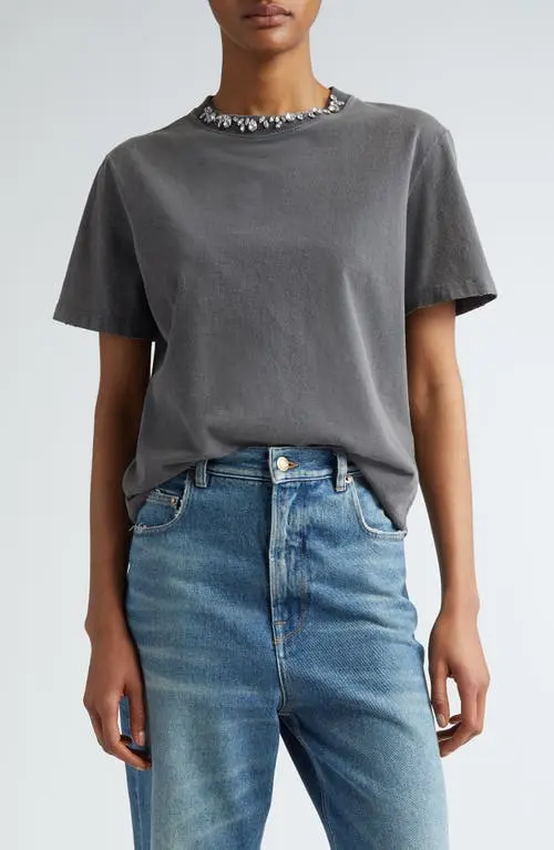 GOLDEN GOOSE Crystal Embellished T-shirt - Anthracite