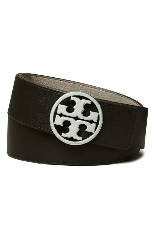Tory Burch Miller 1.5-inch Reversible Belt - Gray Heron/black/silver