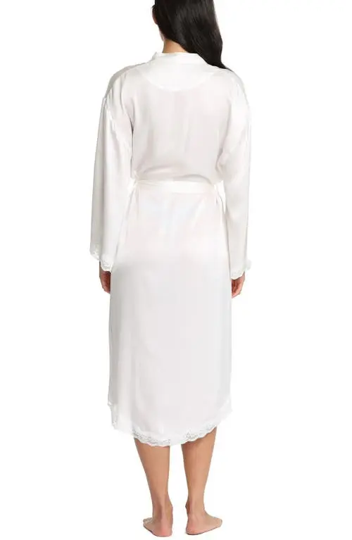 PAPINELLE Camille Lace Trim Silk Robe