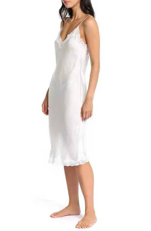 PAPINELLE Camille Lace Trim Silk Nightgown