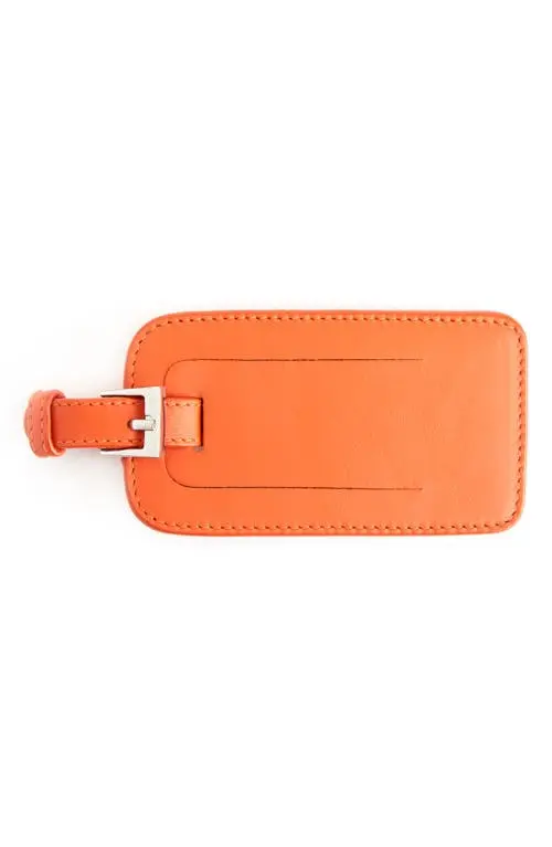 ROYCE NEW YORK Personalized Leather Luggage Tag - Orange - Deboss