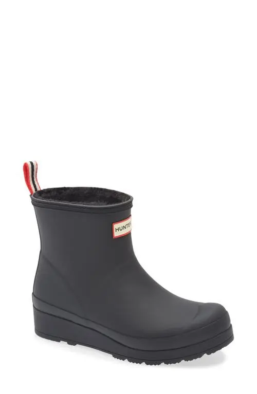Hunter Play Short Faux Shearling Lined Rain Boot