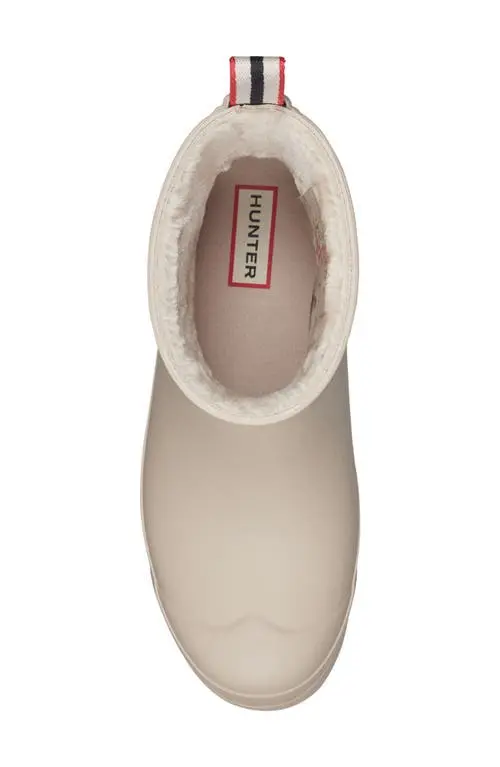 Hunter Play Short Faux Shearling Lined Rain Boot - Light Gray