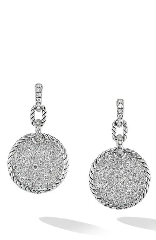 David Yurman Elements® Pavé Diamond Drop Earrings - Sterling Silver