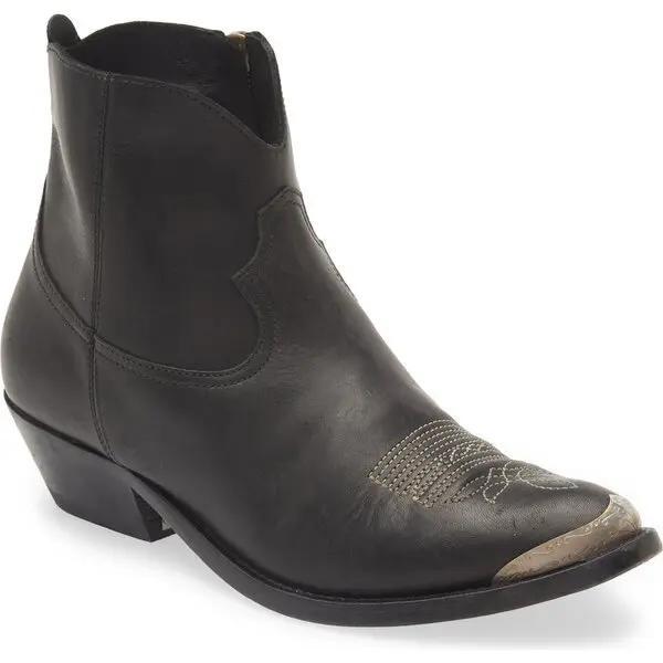 GOLDEN GOOSE Young Western Ankle Boots - Black