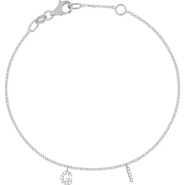 Bony Levy Monroe Reflecting Personalized Bracelet - 18k White Gold - 2 Charms
