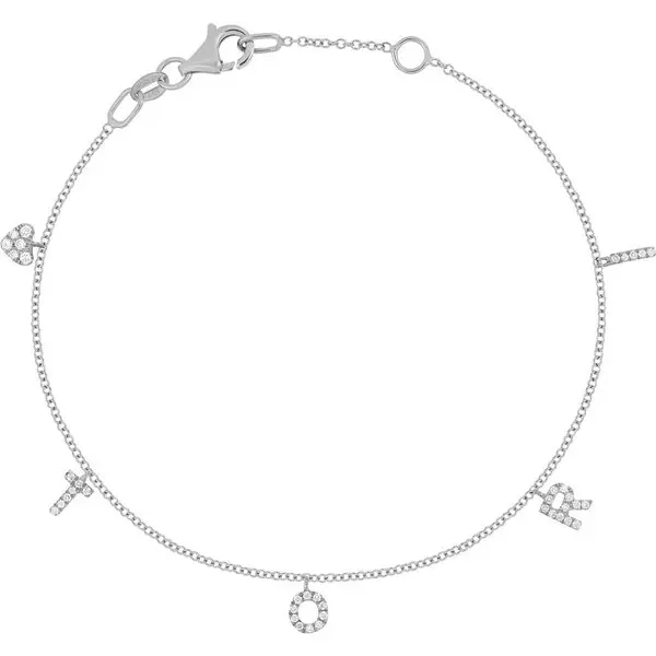 Bony Levy Monroe Reflecting Personalized Bracelet - 18k White Gold - 5 Charms