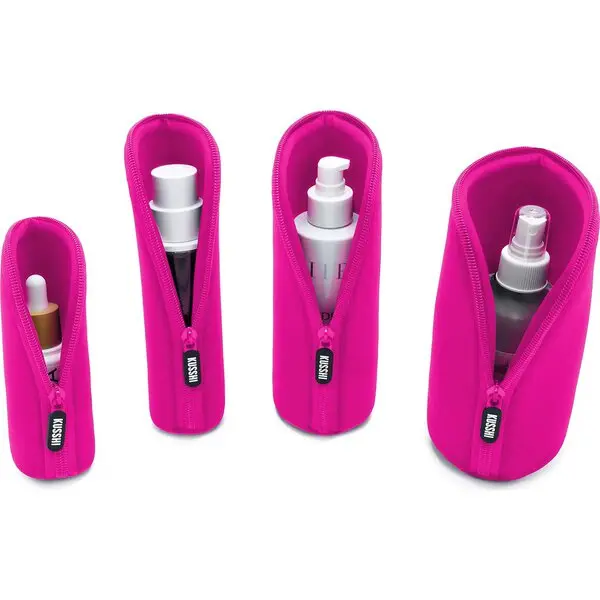 KUSSHI Set Of 4 Travel Bottle Protectors - Pink