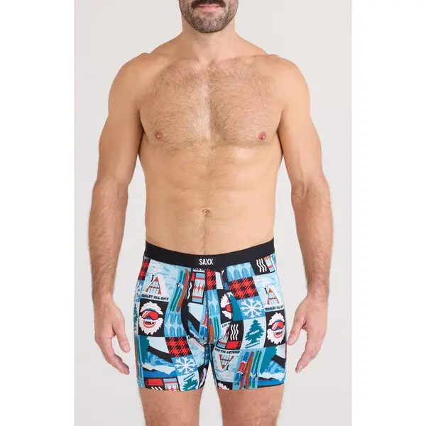 SAXX Daytripper Comfort Stretch Boxer Briefs - Chalet All Day-blue